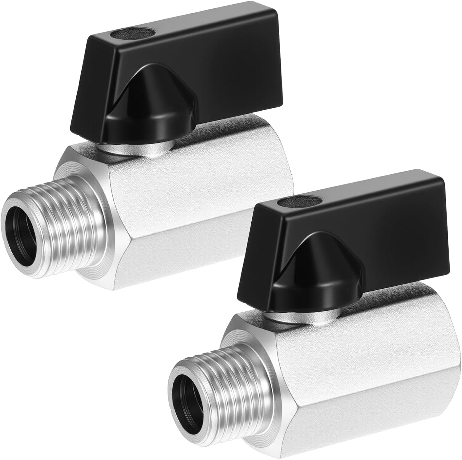 2 PCS Mini Ball Valve 1/4 Npt Ball Valve Npt Female X Male Thread Shut ...