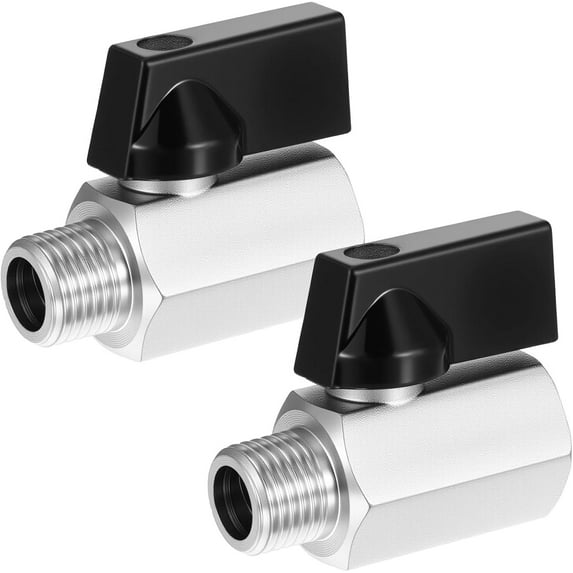 2 PCS Mini Ball Valve 1/4 Npt Ball Valve Npt Female X Male Thread Shut ...