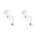2 PCS Mini Quiet Electric Fan with Flexible Gooseneck Plug, 2026 Three ...