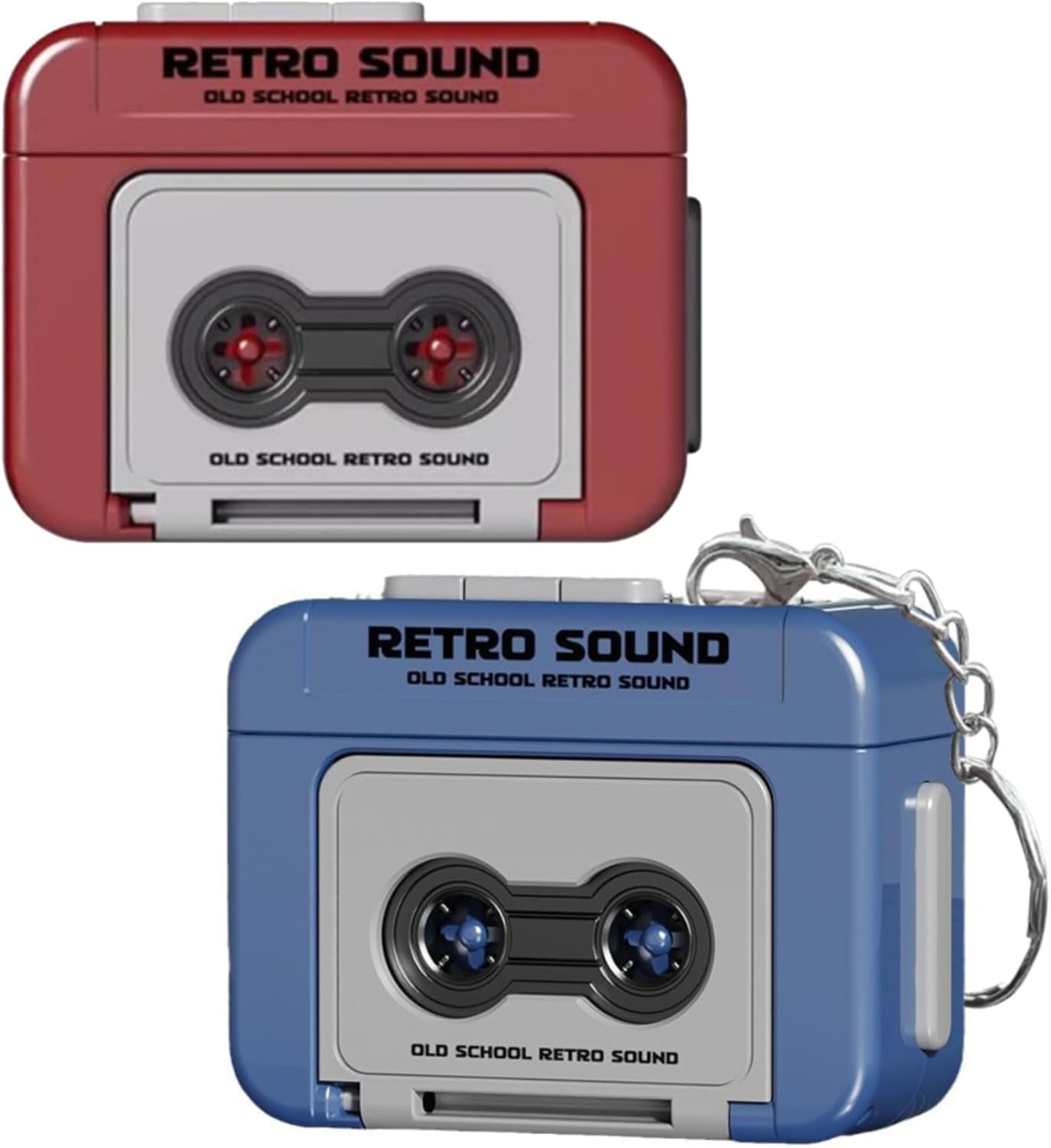 2 PCS Mini Retro Recorder Tape Keychain Creative Tape Recorder Keychain ...
