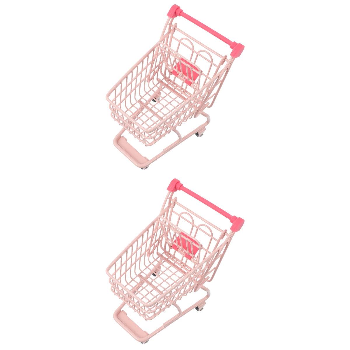 2 PCS Mini Shopping Cart Models Supermarket Handcart Utility Plastic ...