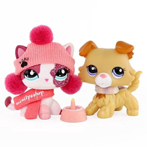 2 PCS Minilpsshop Little Pet Animal Figures Toys,Shorthair Cat #2291 ...