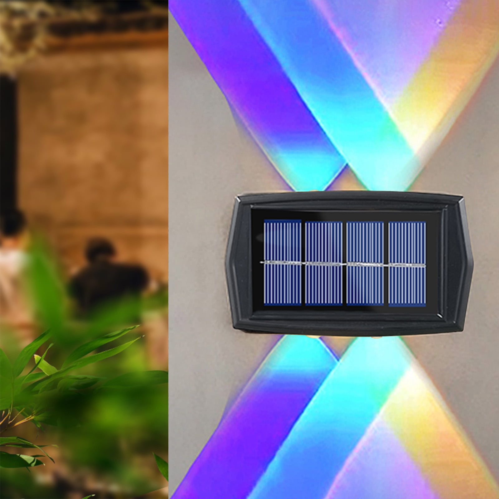 2 PCS Multicolor LED Outdoor Solar Lights, Land-scape Spotlights ...