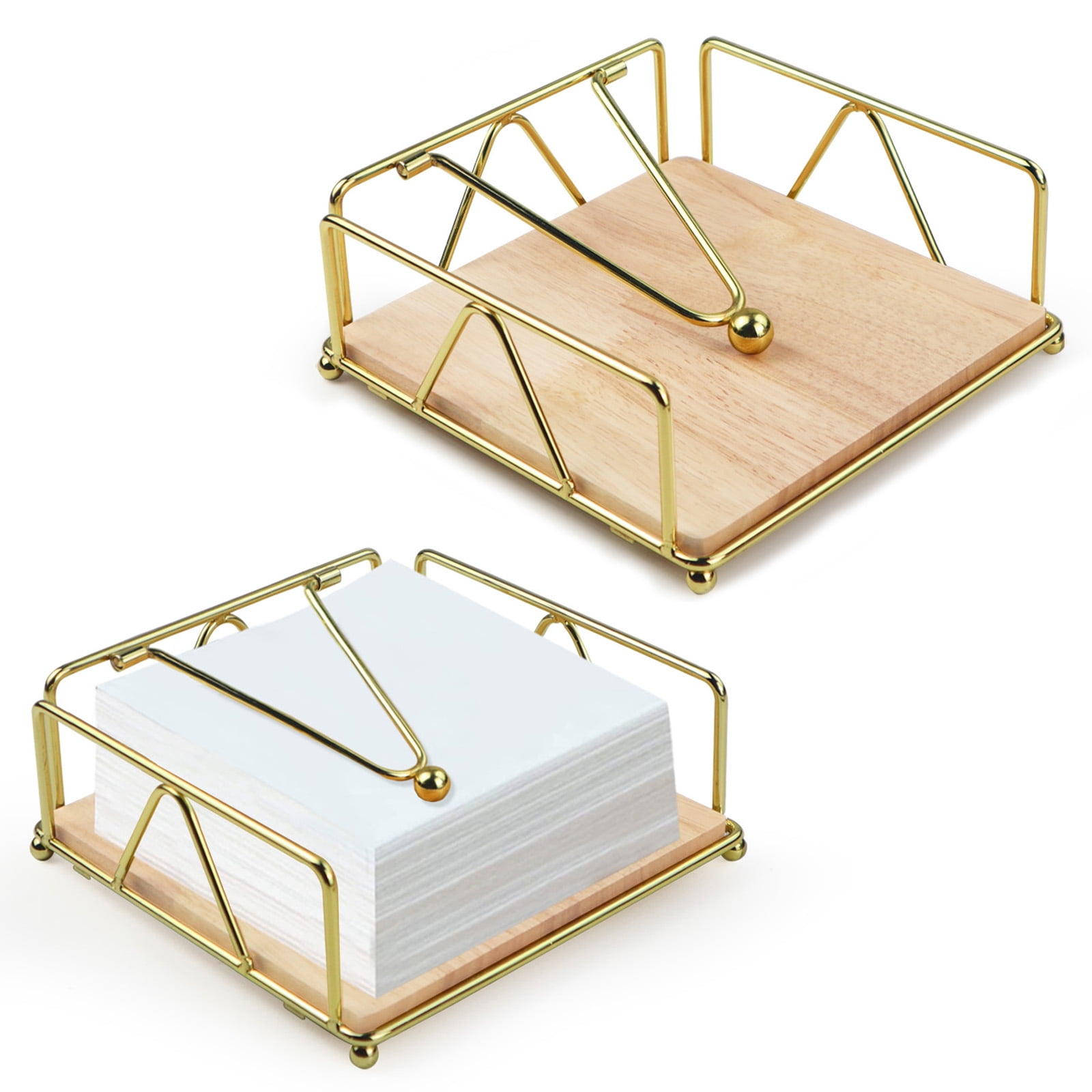 2 PCS Napkin Holder for Table, Gold Napkin Holder with Weighted Arm ...