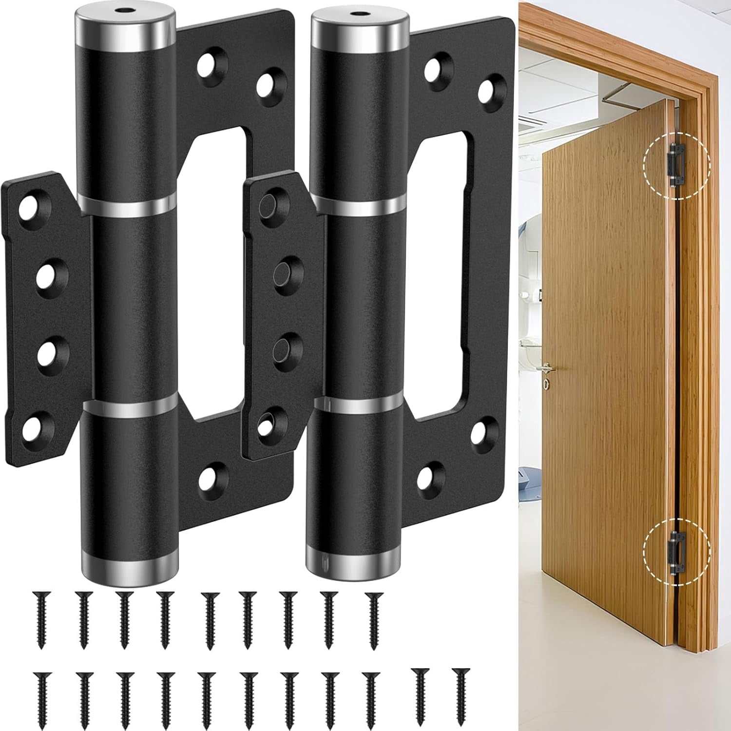 2 PCS Non-Mortise Door Hinges Tutuviw 5 " Automatic Closing Door Hinge ...