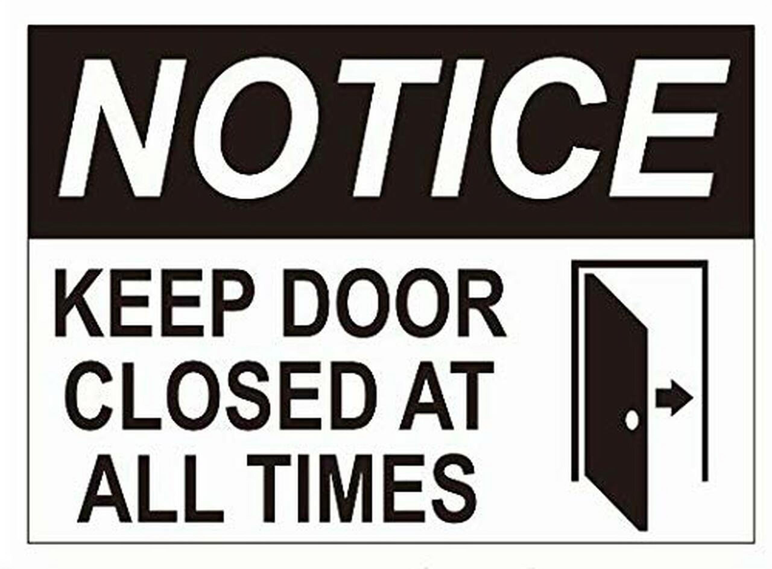 2 PCS Notice Keep Door Closed at All Times Decal Sticker Sign (White ...