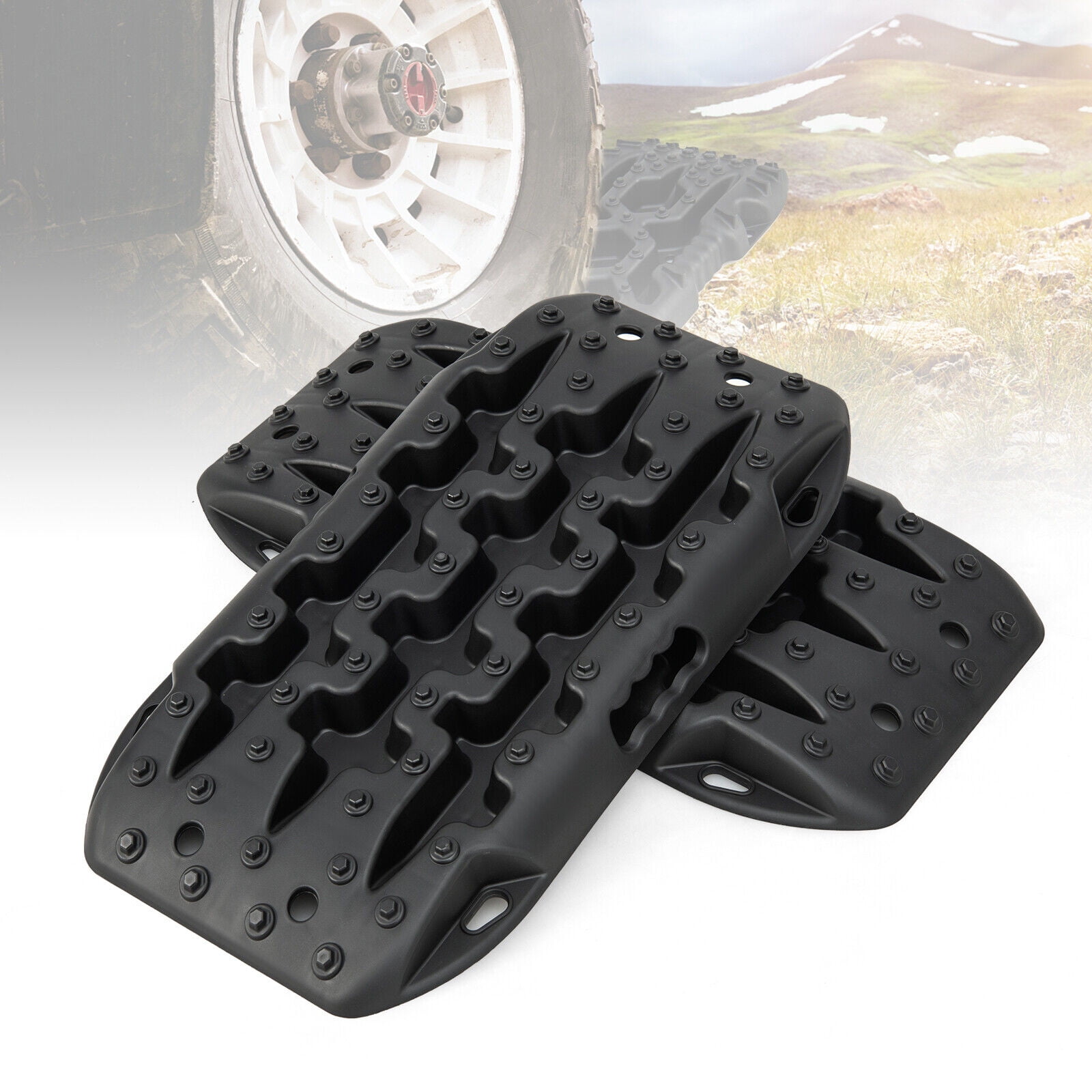 2 PCS Off-Road Traction Boards 4WD Short Recovery Traction Tracks Mats ...