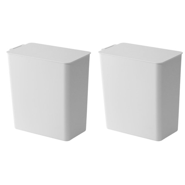 2 PCS Office Trash Cans Garbage for Container Bin Small with Lid Mini ...