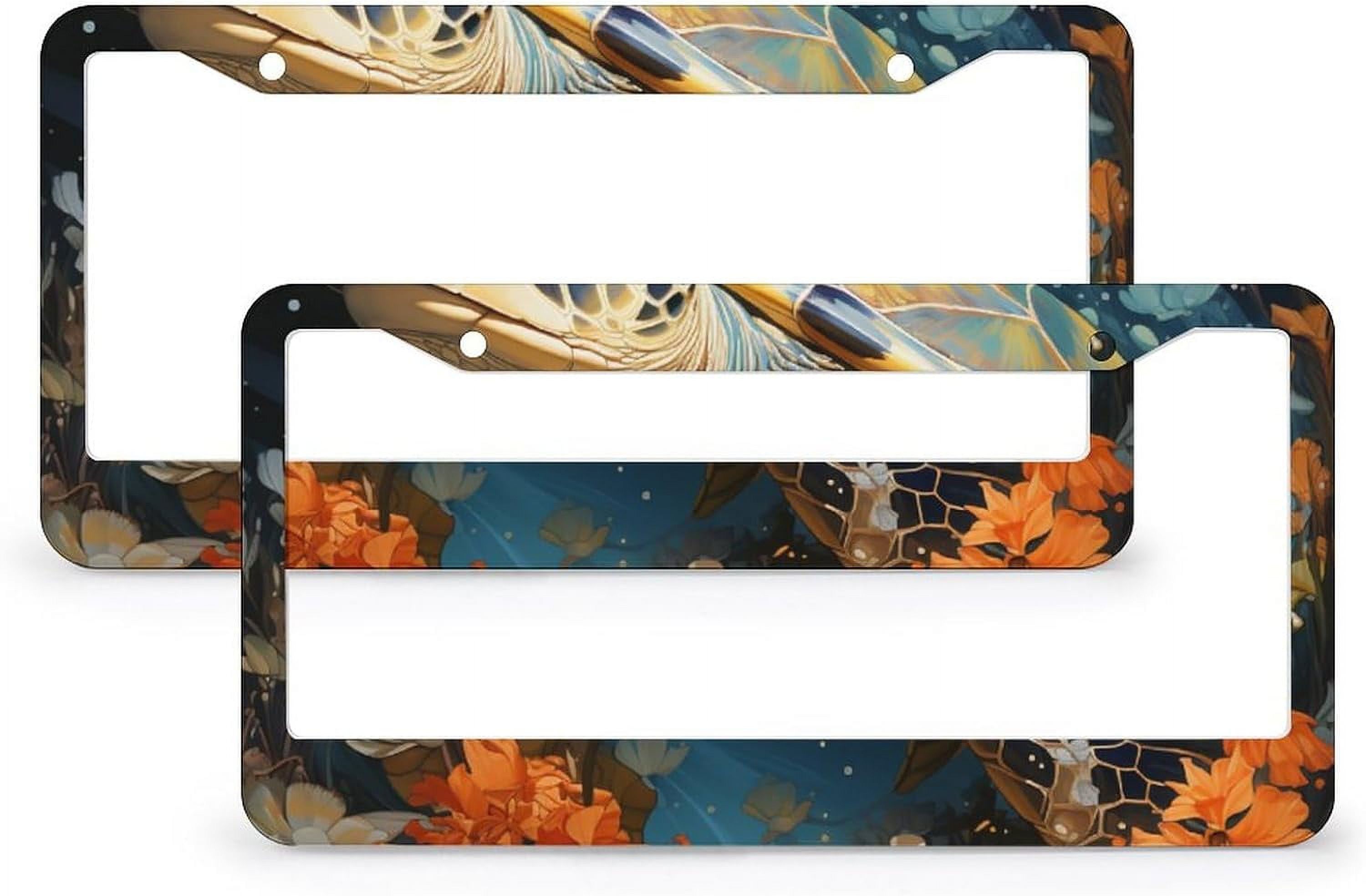 2 PCS Oil Painting of A Sea Turtle with Coral and Sea Shells License ...