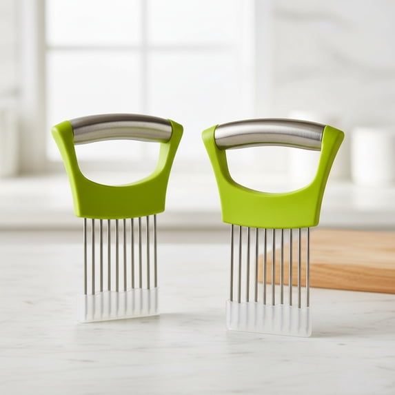 2 PCS Onion Slicer Holder – Stainless Steel Meat Holder, Meat Chopper ...