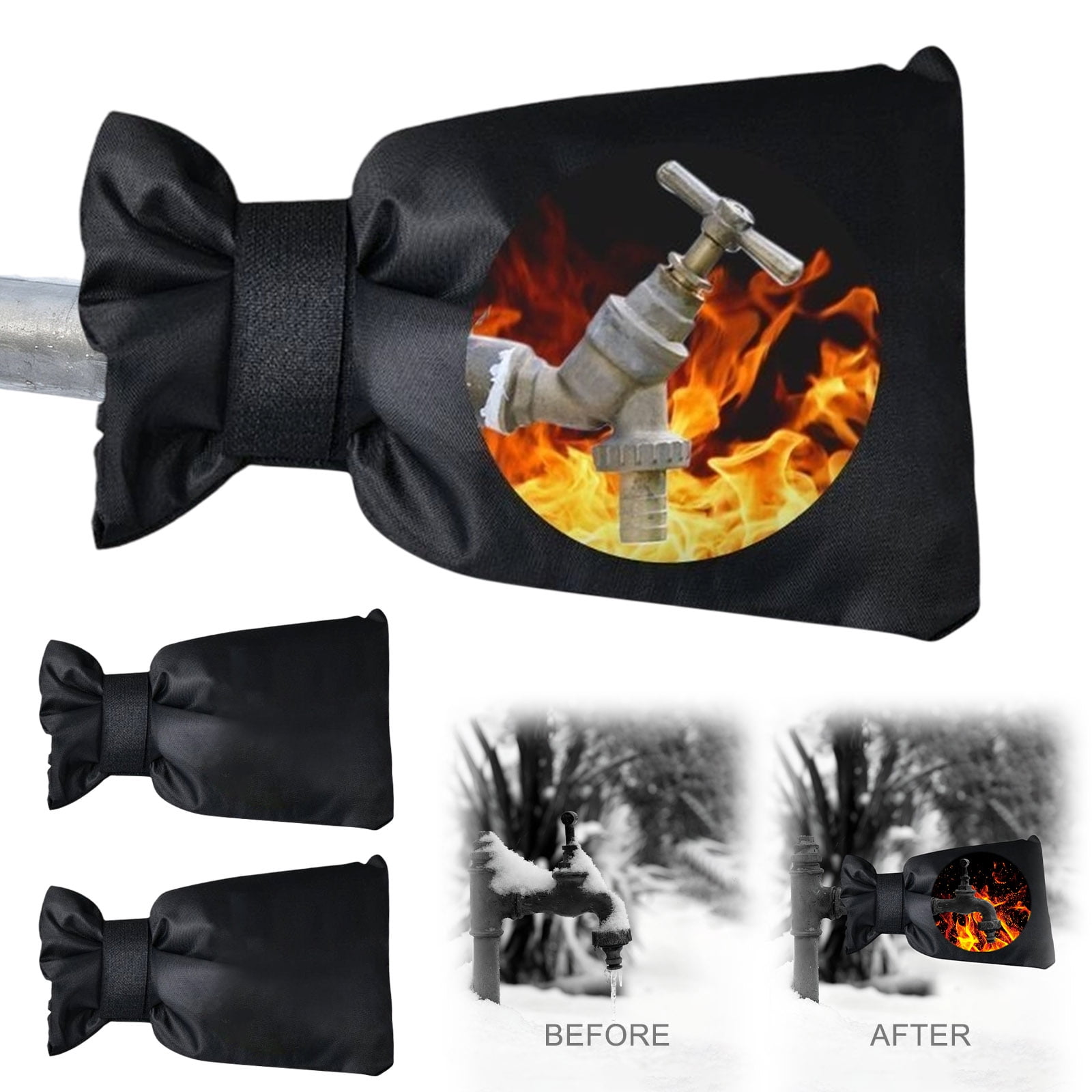 2 PCS Outdoor Faucet Cover Winter Freeze Protection Insulated Hose Bib ...