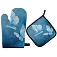 2 PCS Oven Baking Gloves Set Heat Resistant Oven Mitt & Pot Holder Set ...