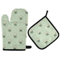 2 PCS Oven Baking Gloves Set Heat Resistant Oven Mitt & Pot Holder Set ...