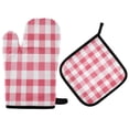 2 PCS Oven Baking Gloves Set Heat Resistant Oven Mitt & Pot Holder Set ...