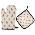 2 PCS Oven Baking Gloves Set Heat Resistant Oven Mitt & Pot Holder Set ...