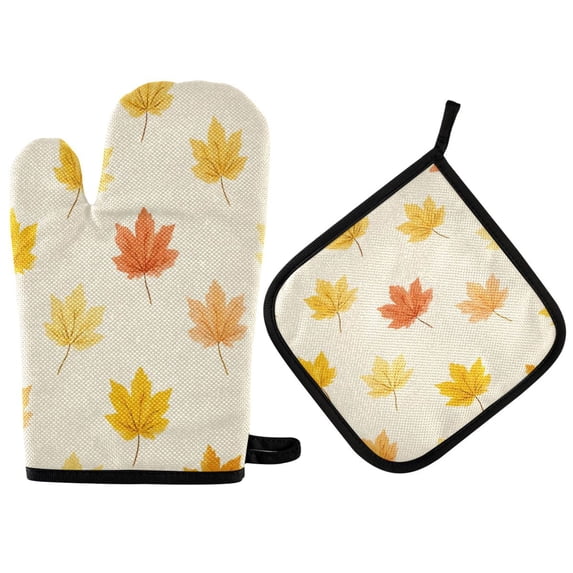 2 PCS Oven Baking Gloves Set Heat Resistant Oven Mitt & Pot Holder Set ...