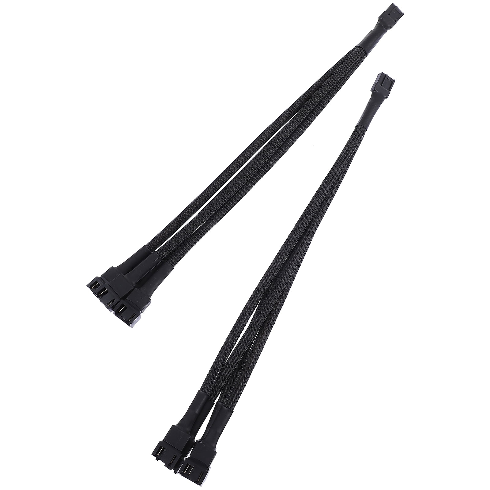 2 PCS PWM Fan Splitter Cable 4-Way Sleeved Y Splitter PWM Fan Power ...