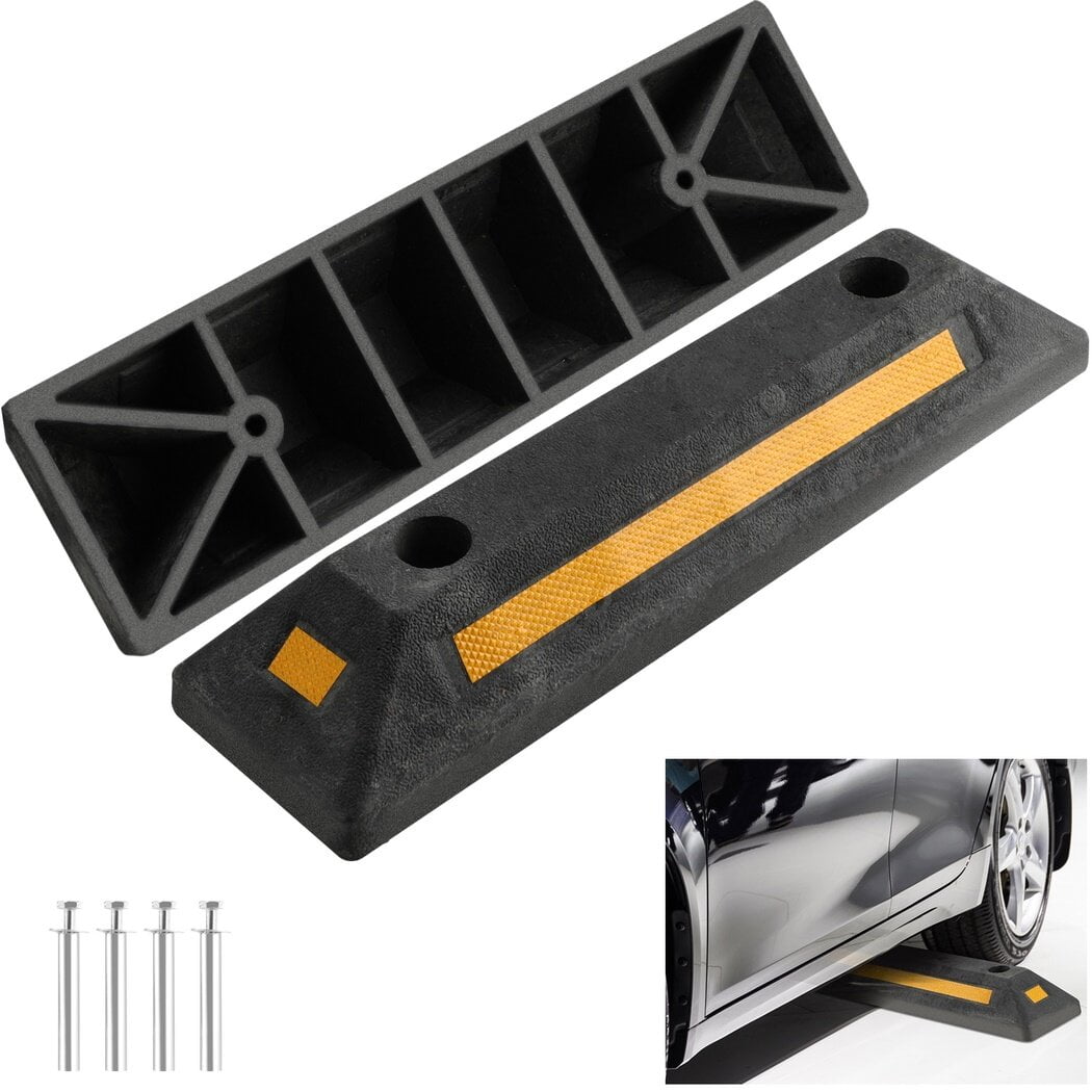2 PCS Parking Aids, Heavy Duty Parking Stoppers, 20.5" Rubber Garage ...