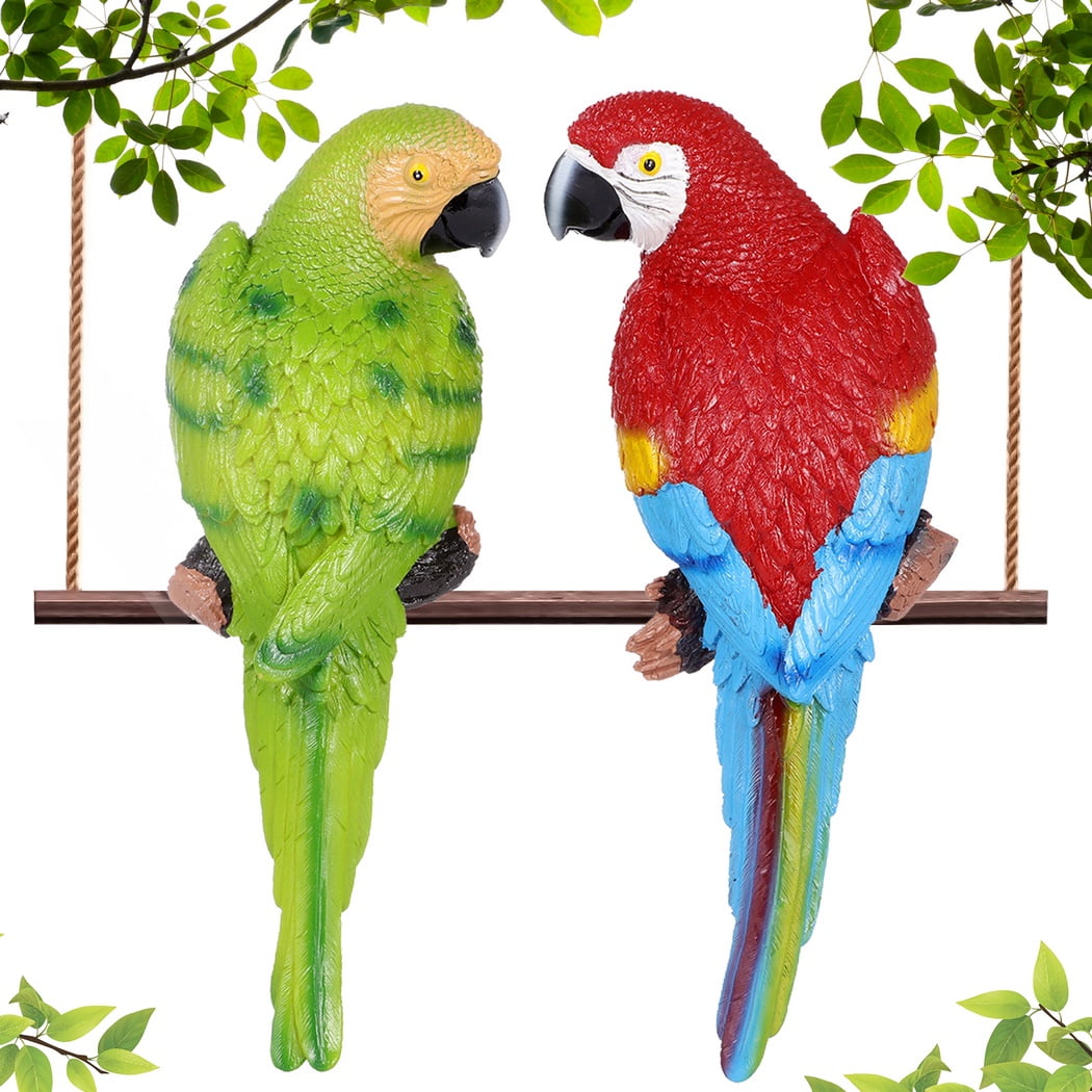 Customer reviews for 2 PCS Parrot Figurines Decor, Outdoor Parrot ...