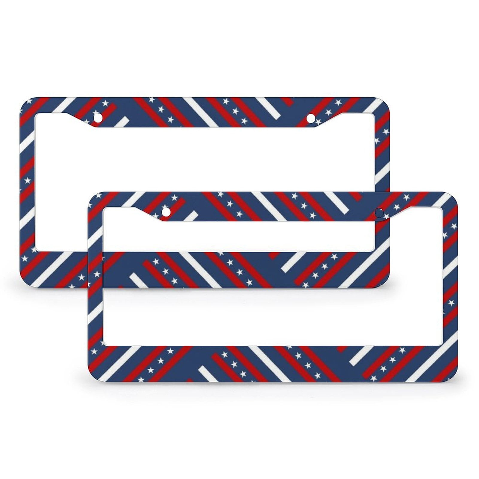 2 PCS Patriotic Stars And Stripes of The American Flag License Plate ...