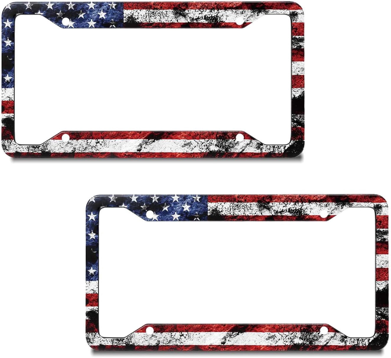 2 PCS Patriotic USA License Plate Frame Quality License Plate Cover ...