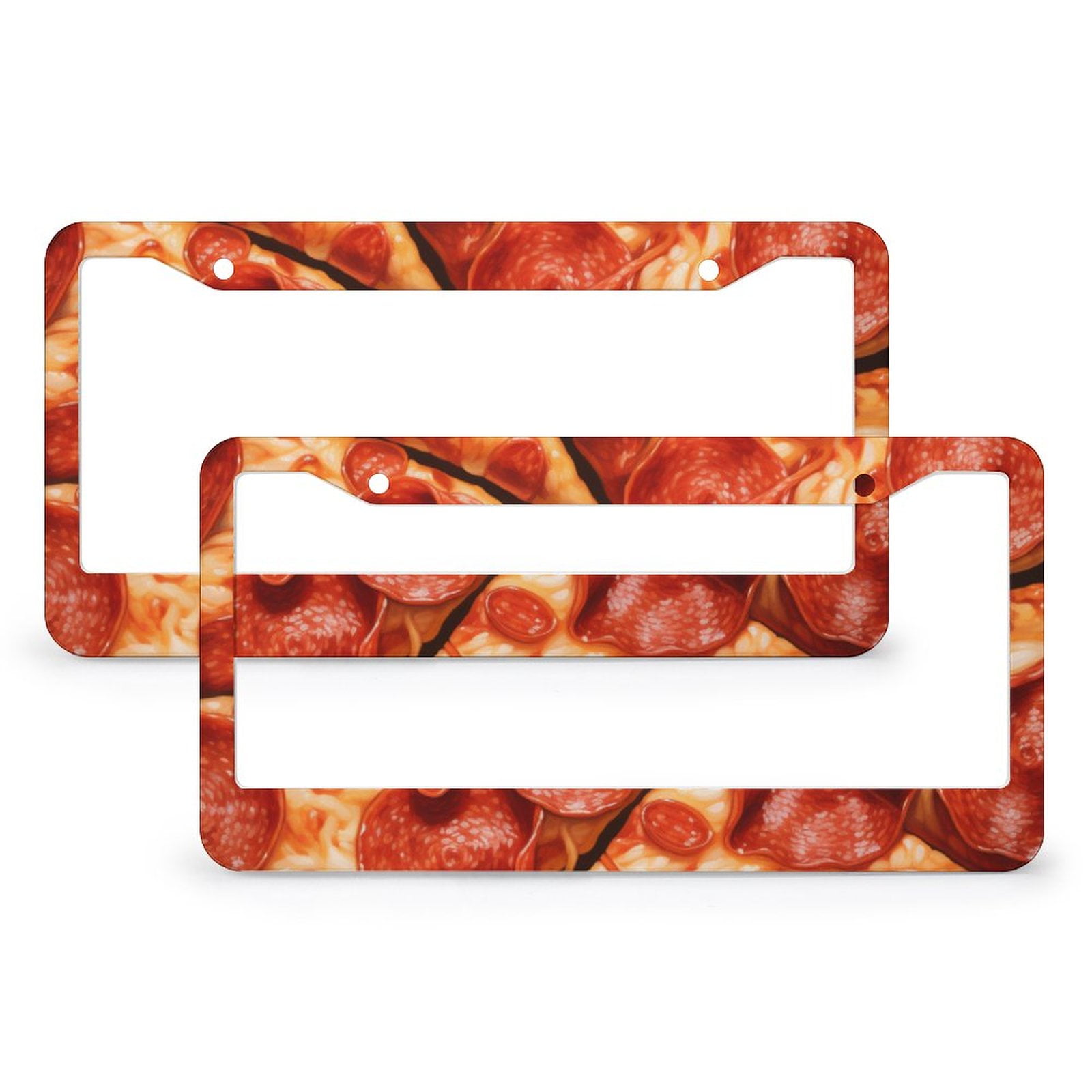 2 PCS Pepperoni Pizza License Plate Frames Fantasy Delicious Food ...
