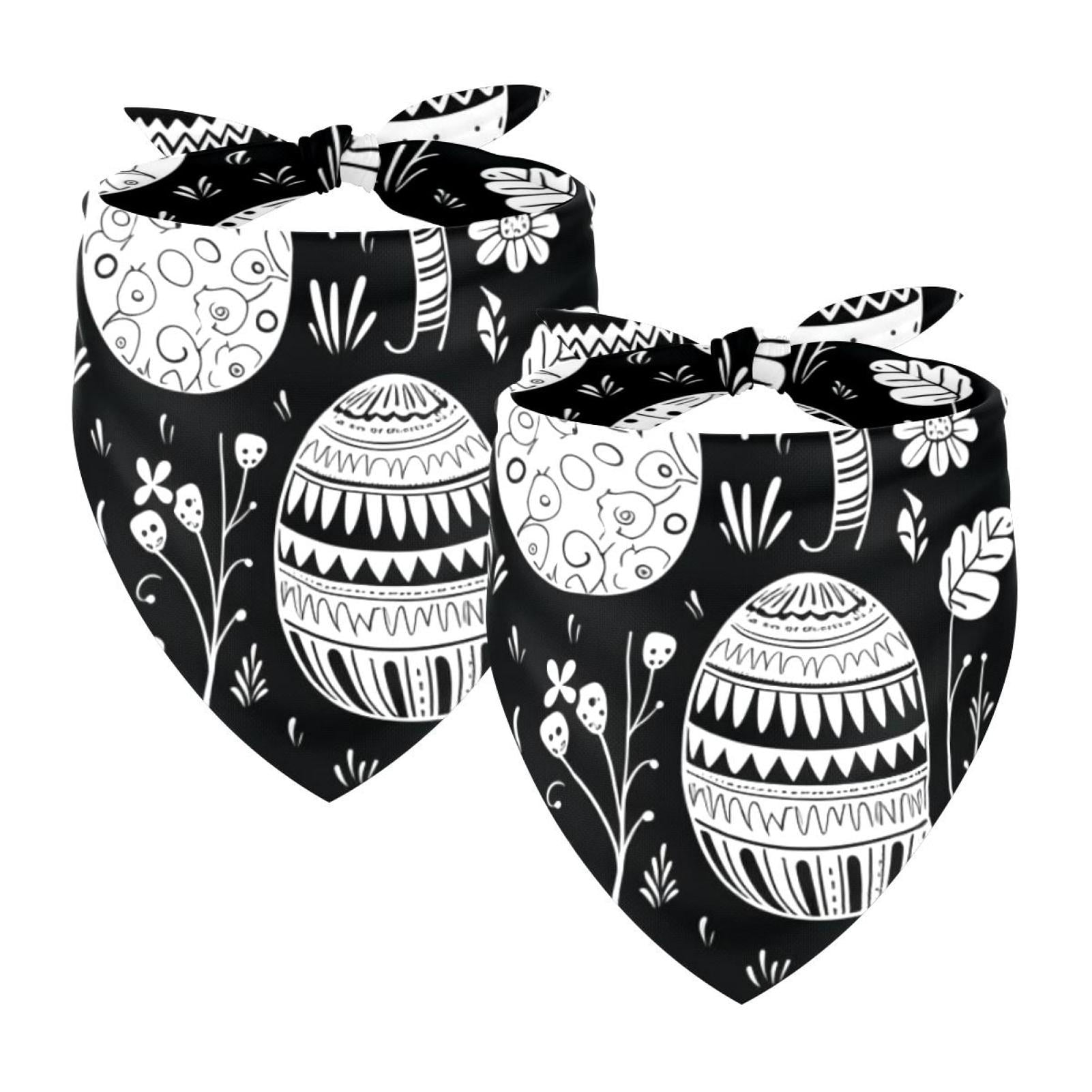 2 PCS Pet Triangle Scarf Large Dogs Bandanas Easter Egg Breathable Bibs ...