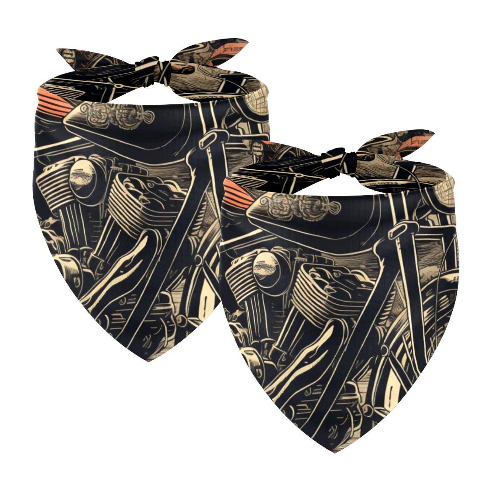 2 PCS Pet Triangle Scarf Large Dogs Bandanas Motorcycle Breathable Bibs ...