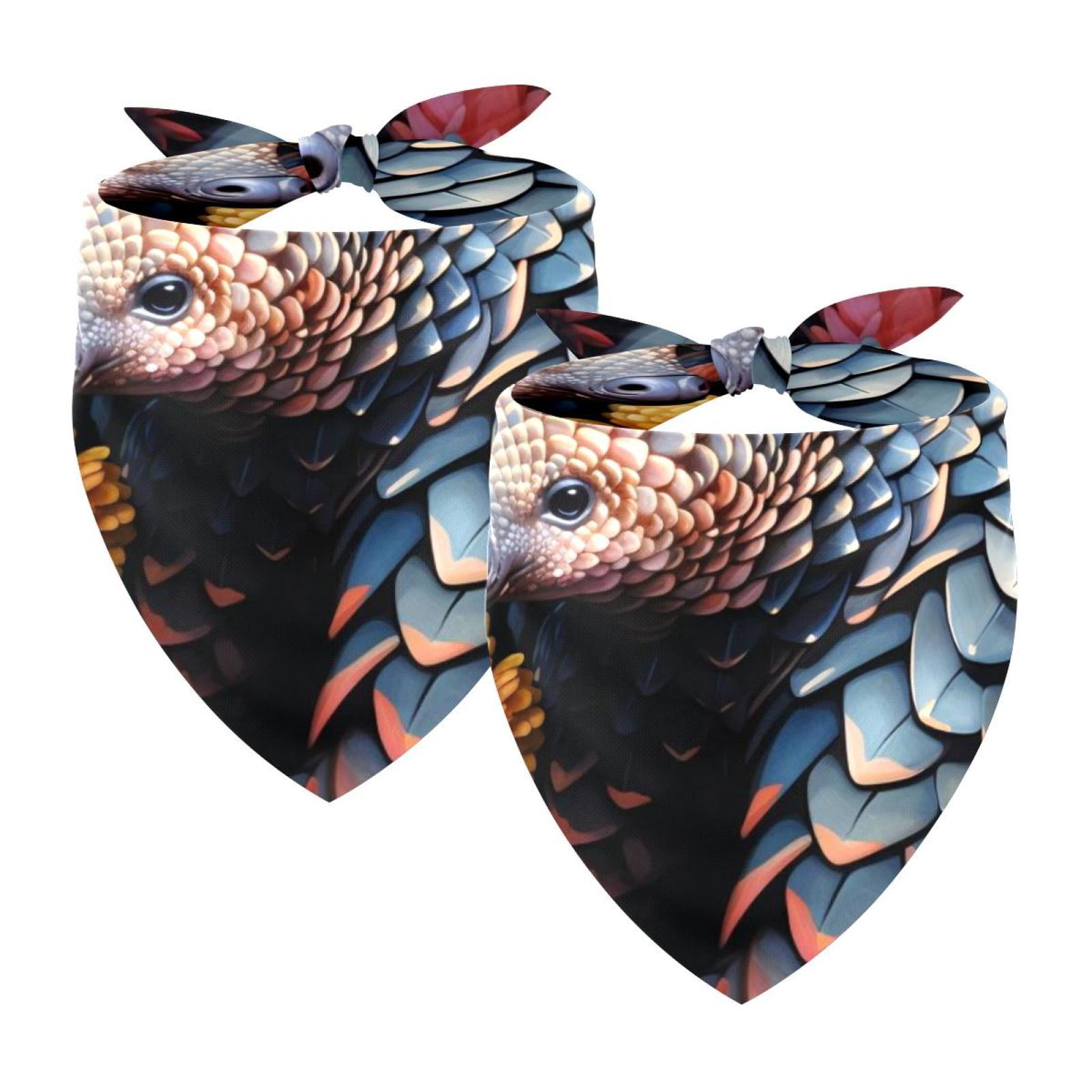 2 PCS Pet Triangle Scarf Large Dogs Bandanas Unique Pangolin Breathable ...