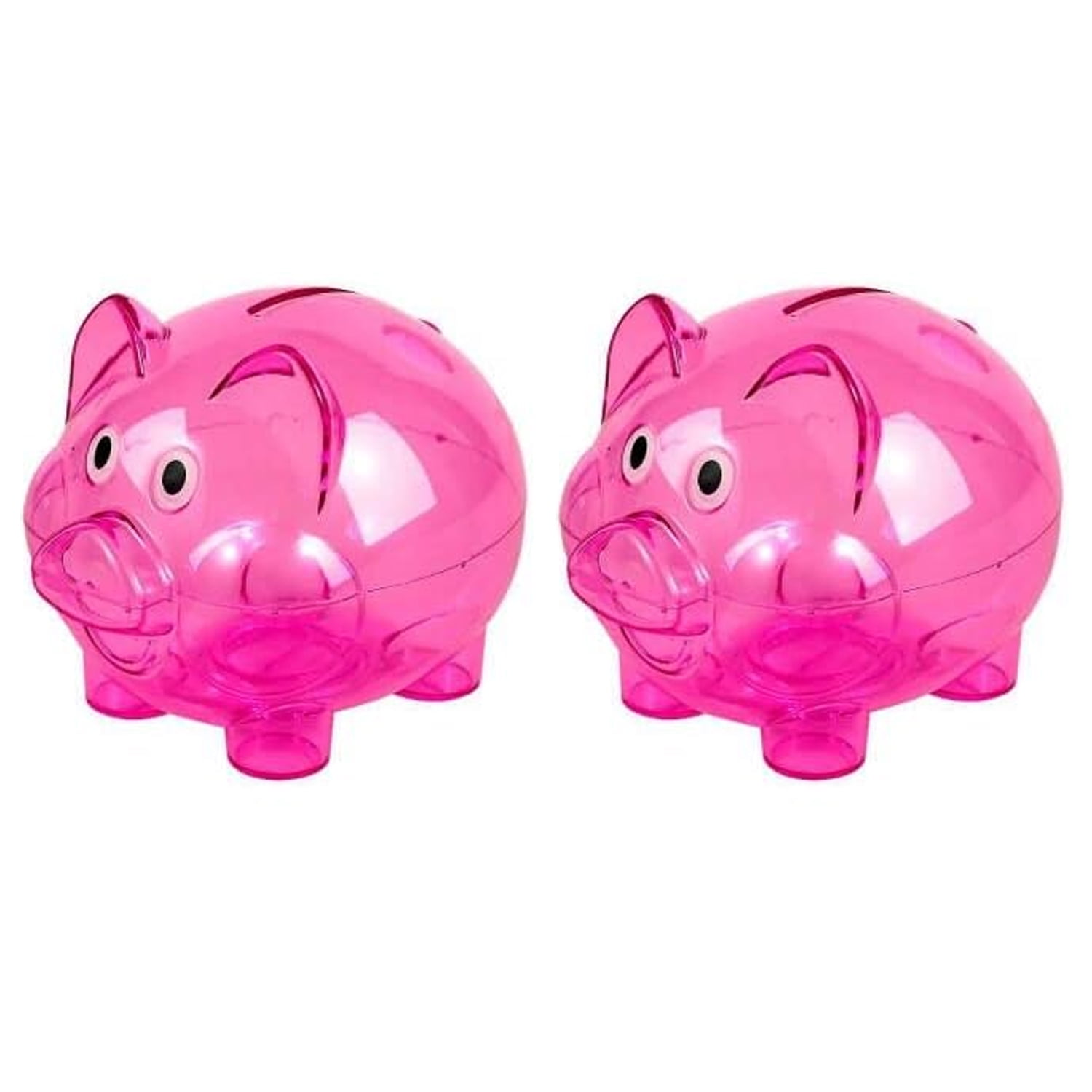 2 PCS Piggy Bank for Kids, Cash Box Transparent Plastic Piggy Money ...