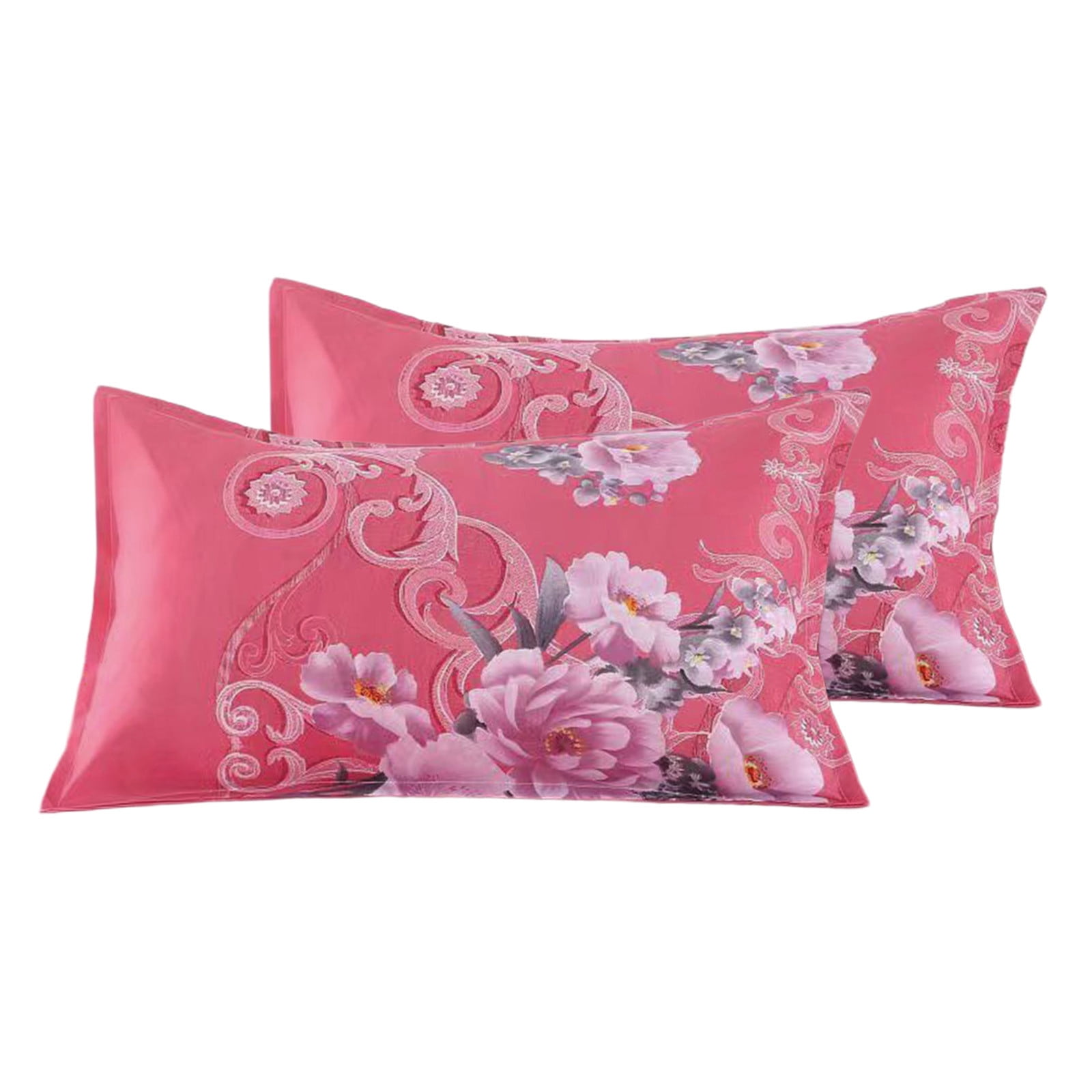 2 PCS Pillow Shams Pillowcase, Pillow Covers Garden Floral Printed ...