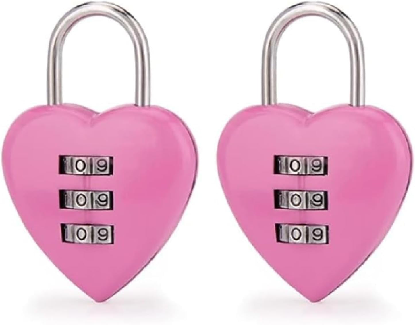 2 PCS Pink Love Heart Shape Combination Padlock for Girls Women, Mini 3 ...