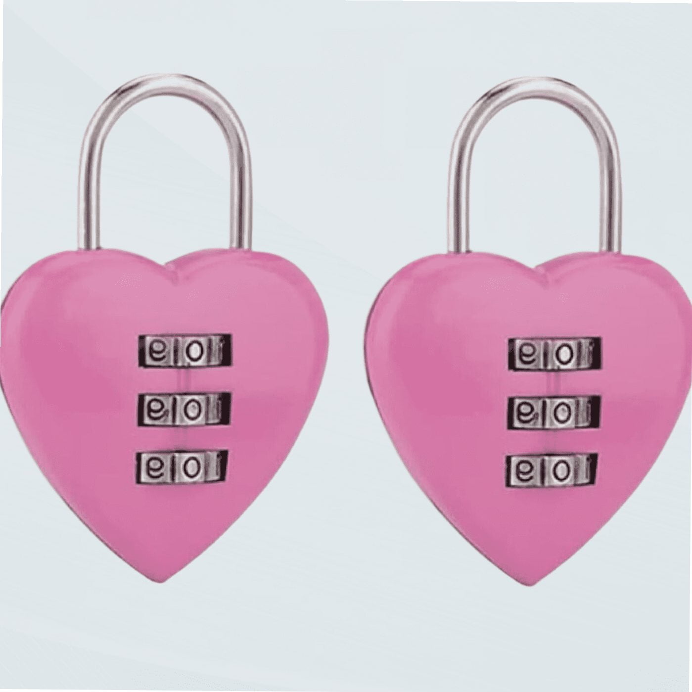 2 PCS Pink Love Heart Shape Combination Padlock for Girls Women, Mini 3 ...