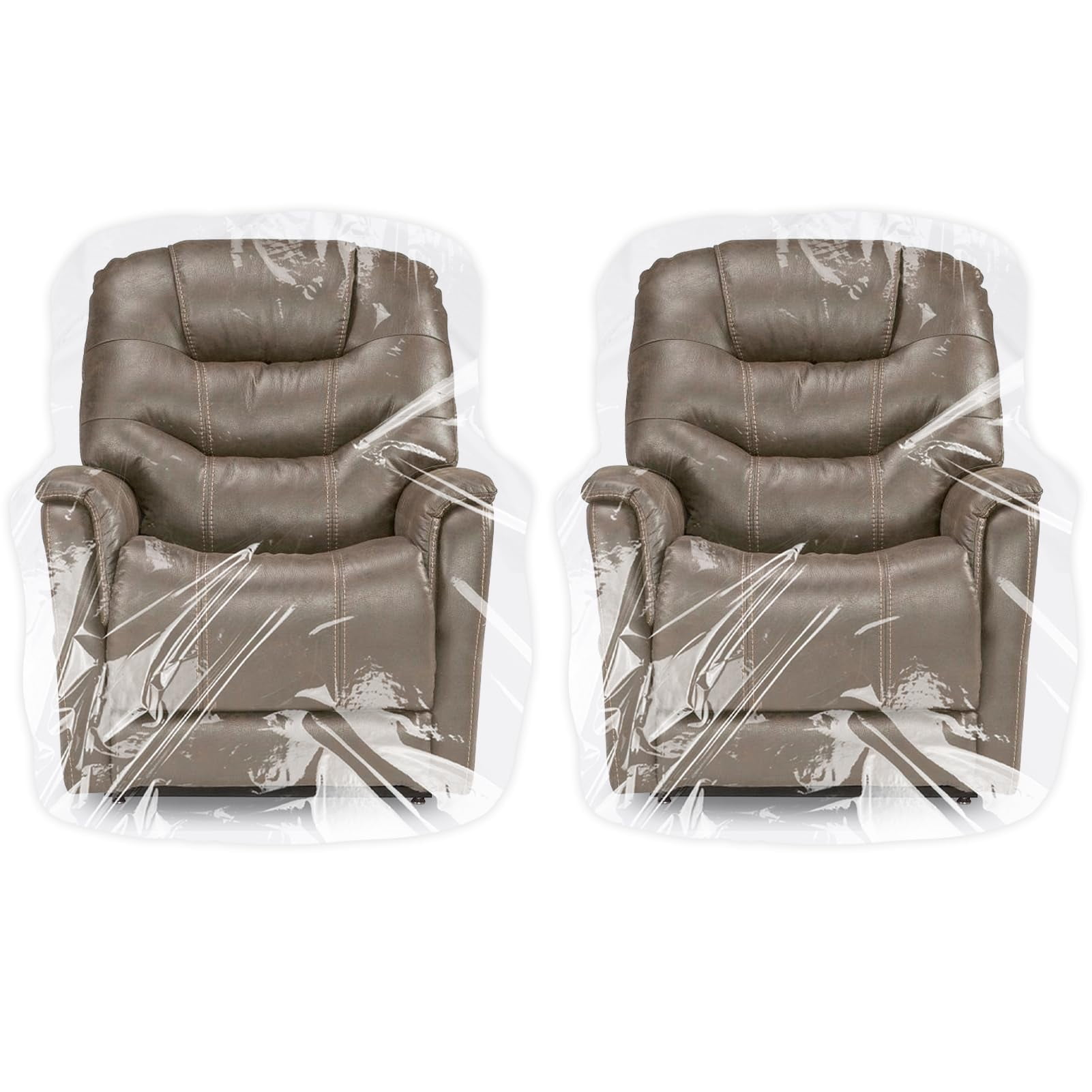 2 PCS Plastic Furniture Covers for Storage, 4 MIL Thick Heavy Duty Dust ...