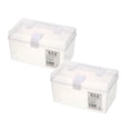 2 PCS Plastic Storage Bins with Latching Lids,Transparent Stackable ...