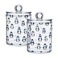 2 PCS Plastic Storage Canister Clear with Lids Airtight Cotton Swabs ...