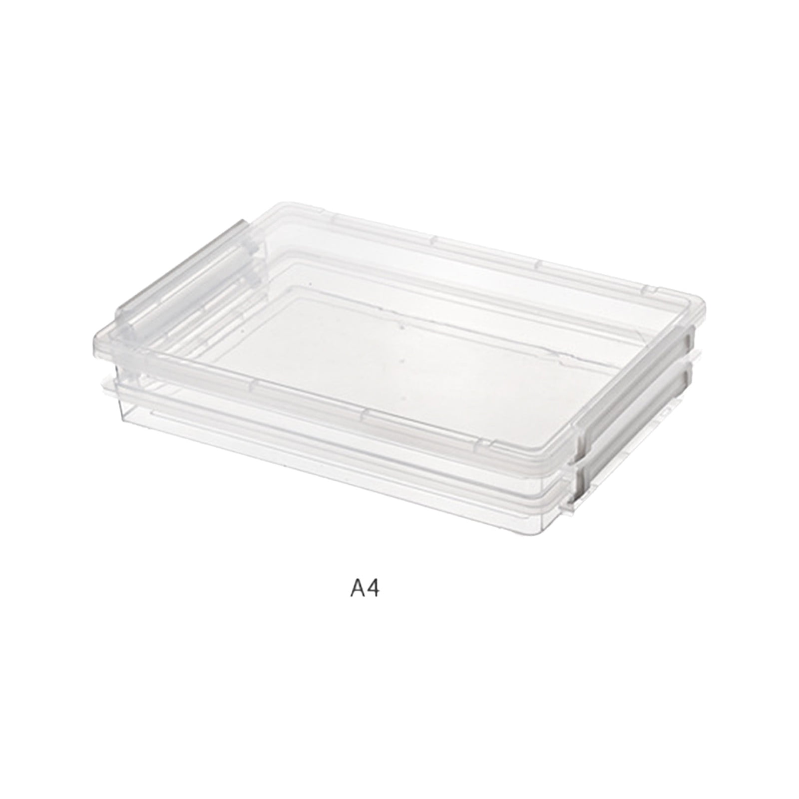 2 PCS Plastic Storage with Latching Lids Clear File Portable Storage ...