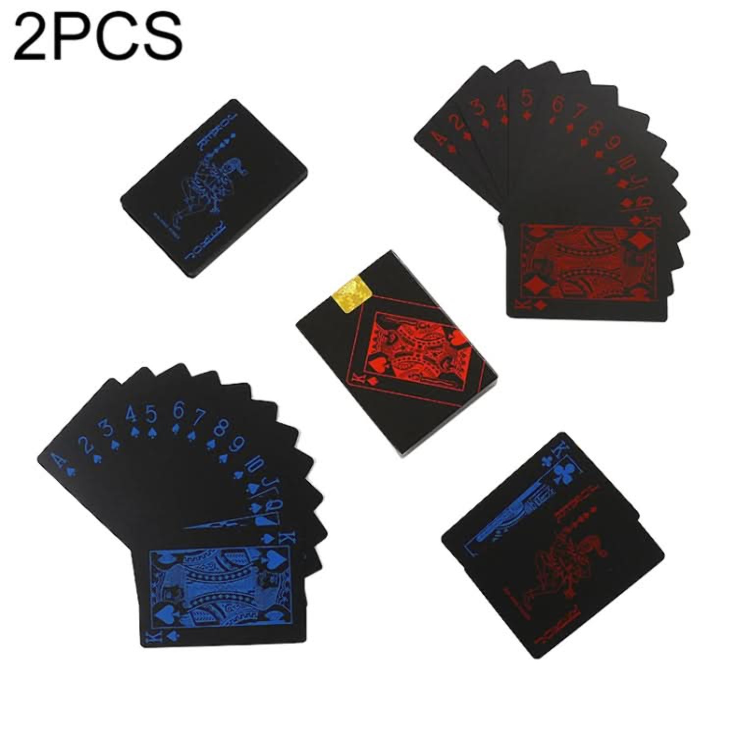 2 PCS Plastic Waterproof PVC Poker Cards - Walmart.com