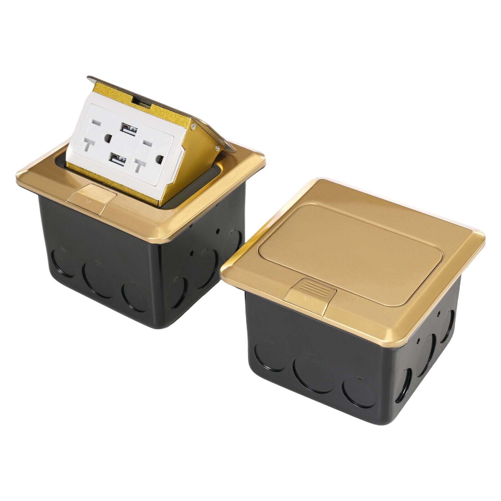 2 PCS Pop Up Electrical Outlet, 125V 4000W Gold Hidden Sockets 4.8A ...