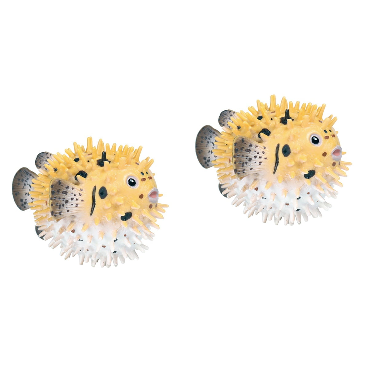 2 PCS Porcupine Fish Ornament Simulation Marine Life Model Ham ...