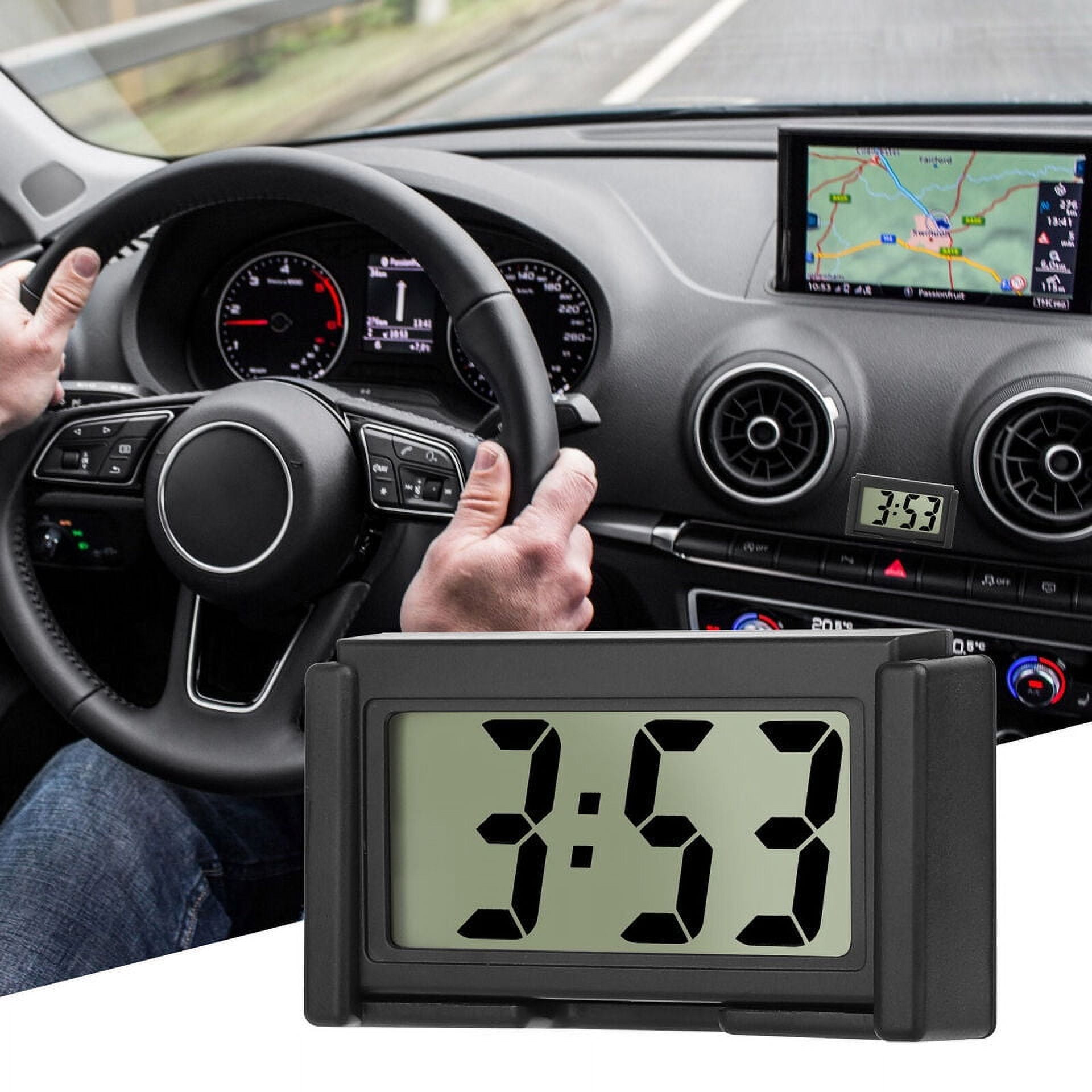 2 PCS Portable Digital Clock Large LCD Screen for Car Dashboards Vents ...