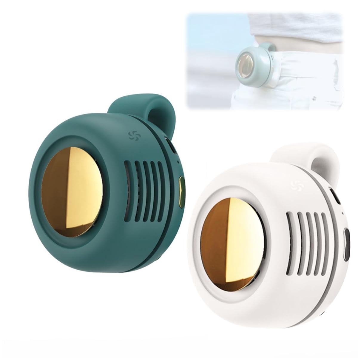 2 PCS Portable Silent Mini Bladeless Electric Fan, Clip On Mini Fan for ...