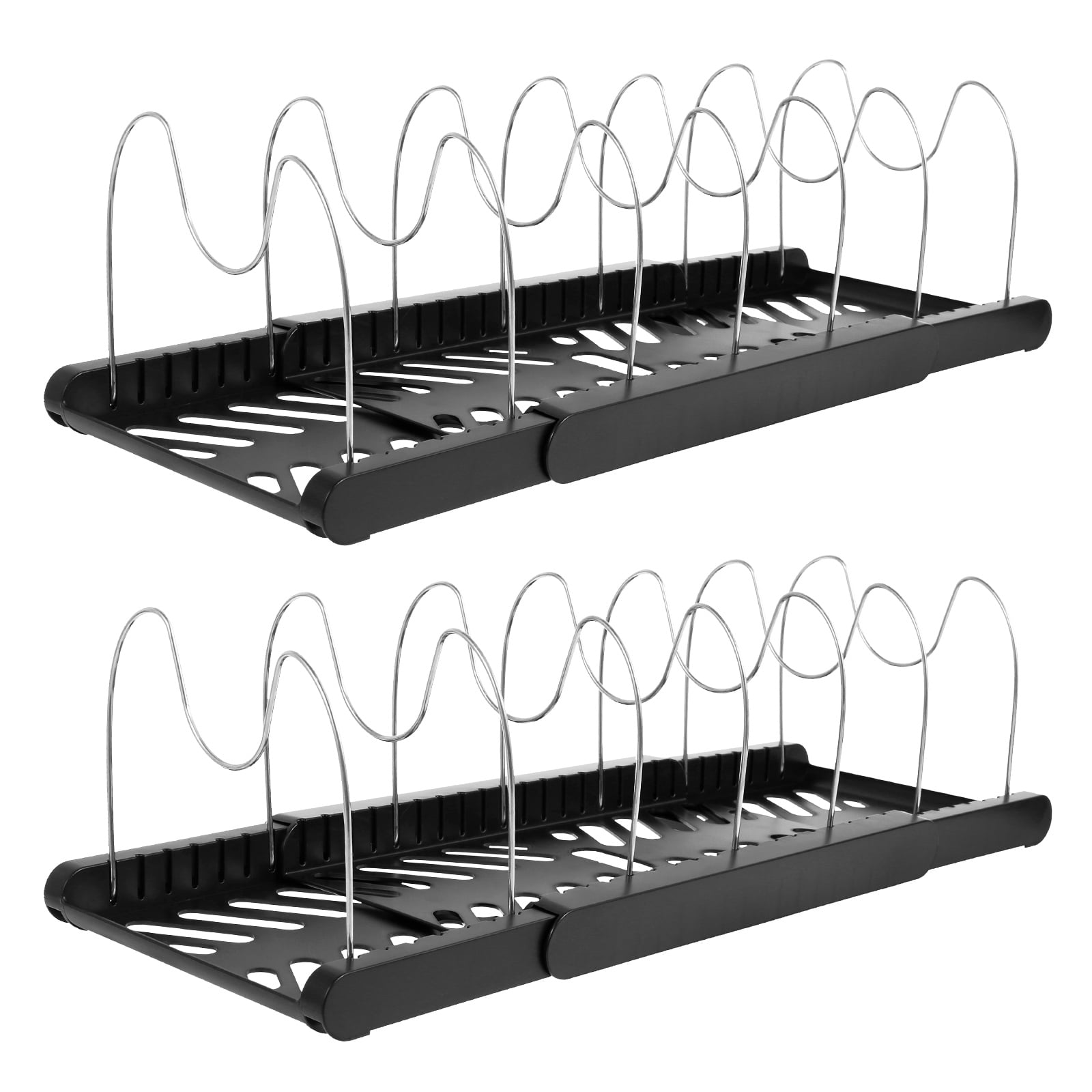 2 PCS Pot Rack -Expandable Pan Organizer for Cabinet,Pot Lid Holder ...