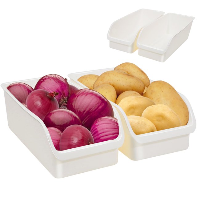 2 PCS Potato Onion Storage Bin for Kitchen Counter Organizer, Stackable ...