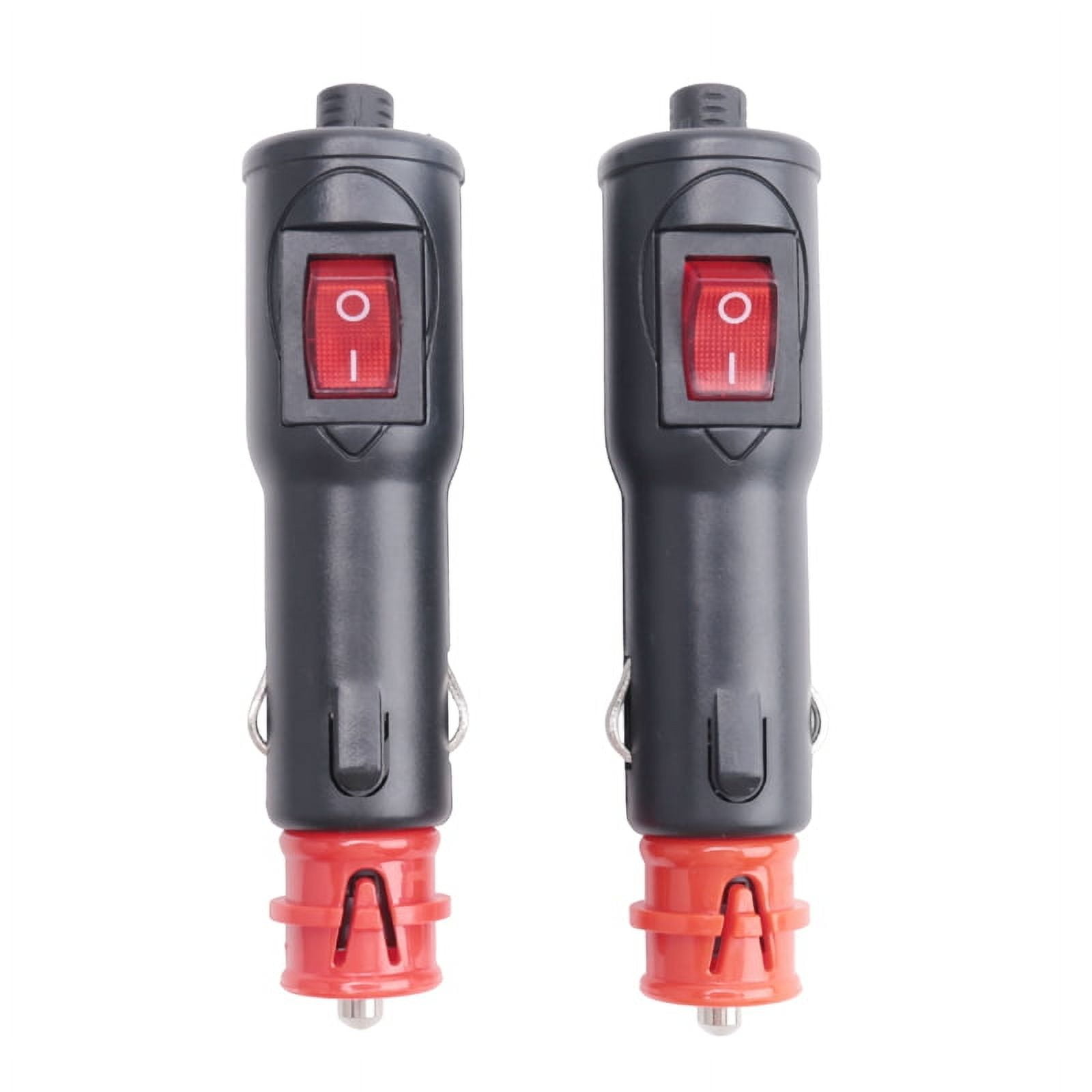 2 PCS Power Adapter Connector 12V Car Plug with Fuse and Switch 20mm ...