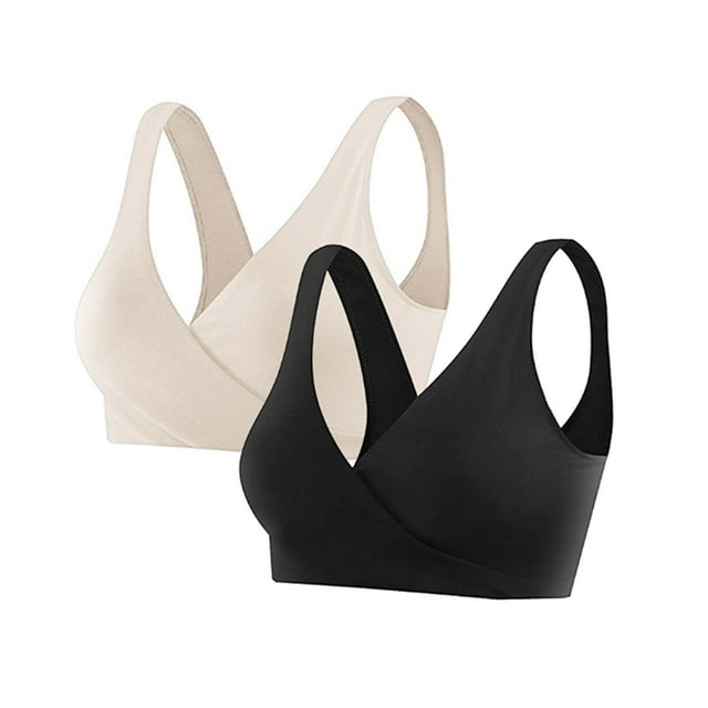 2 PCS Pregnant Women's Plain Color Bra Maternity Nursing Bras Vest Tops ...