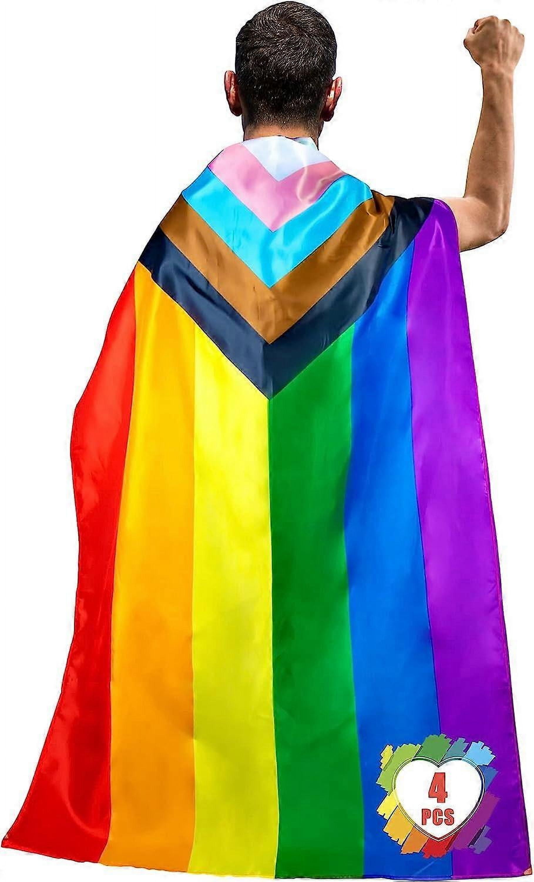 2 PCS Pride Flag Set - 3x5 FT Rainbow Pride Progress Flag Cape ...
