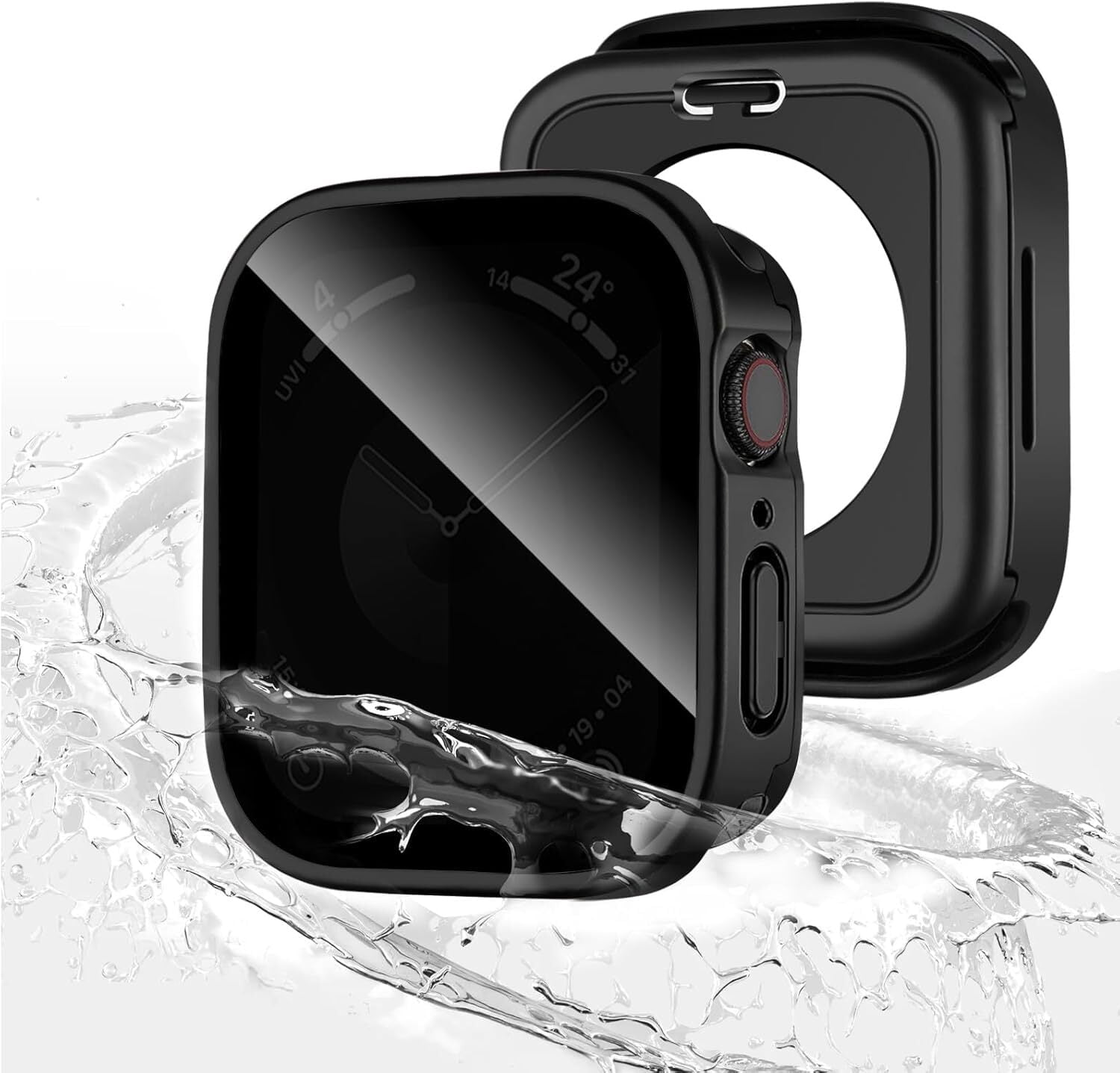 2 PCS Privacy Waterproof Case Compatible for Apple Watch Series 11/10 ...