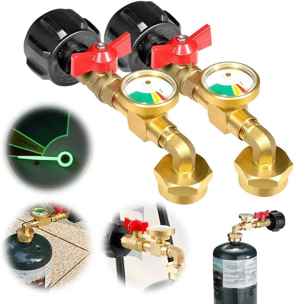 2 PCS Propane Refill Elbow Adapter with Tank Gauge, Propane Refill ...