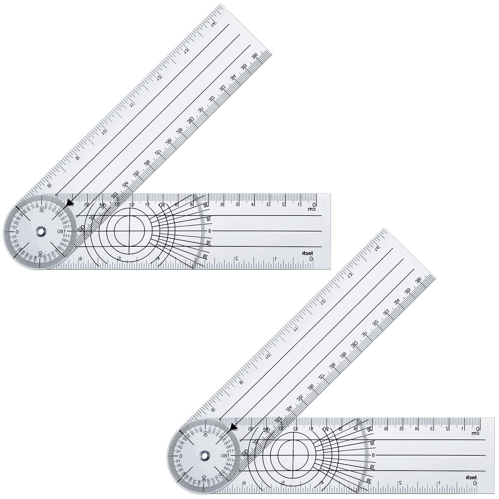 2 PCS Protractor, Plastic Quick Angle Finder, Angle Ruler with 7 Inch ...